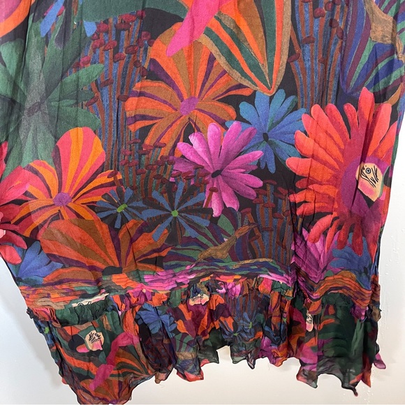 FARM Rio | Dresses | Nwt Farm Rio Bird Flowers Tiered Maxi Dress Jungle ...